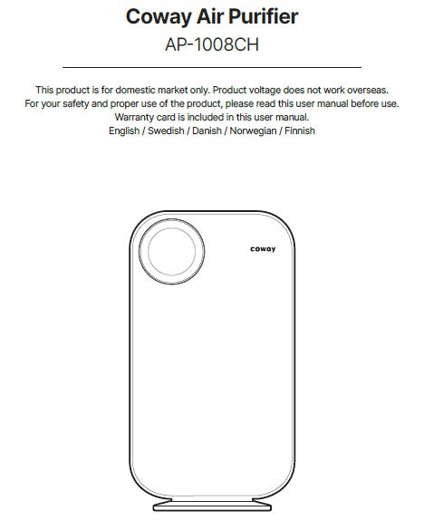 Coway Air Purifier Manual